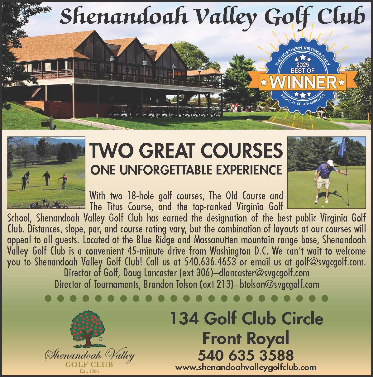 Rates - Shenandoah Valley Golf Club